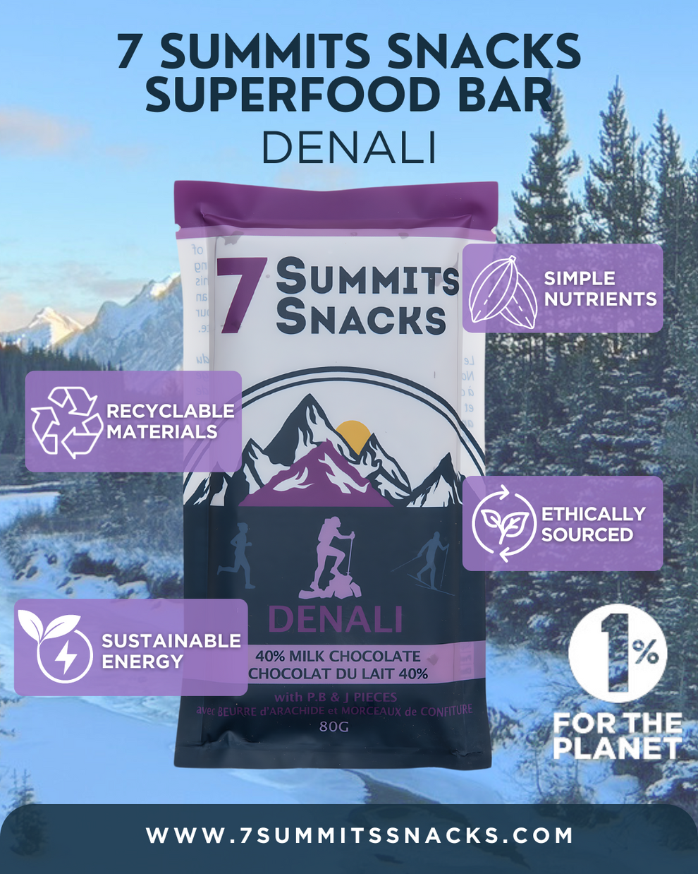 Denali Superfood Milk Chocolate Bars | Wild Blueberries + Peanut Butter ...